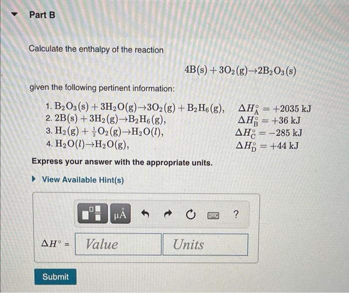 Solved Part A Calculate the enthalpy of the reaction 2NO(g) | Chegg.com