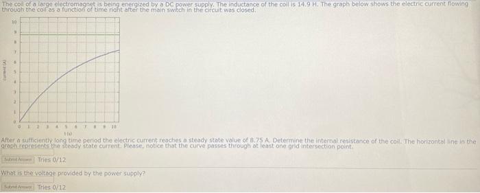 Solved The coil of a large electromagnet 5 being energized | Chegg.com