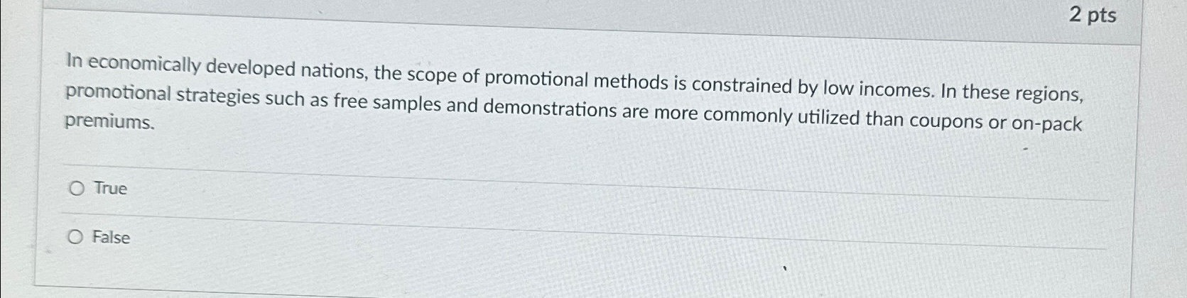 Solved 2 ﻿ptsIn economically developed nations, the scope of | Chegg.com