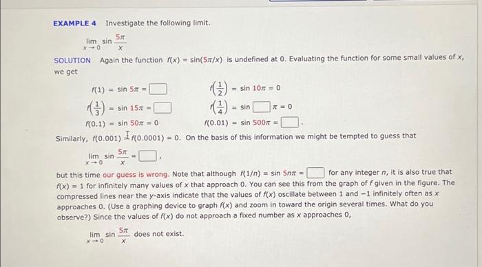 Solved EXAMPLE 4 Investigate the following limit. 57 X lim | Chegg.com