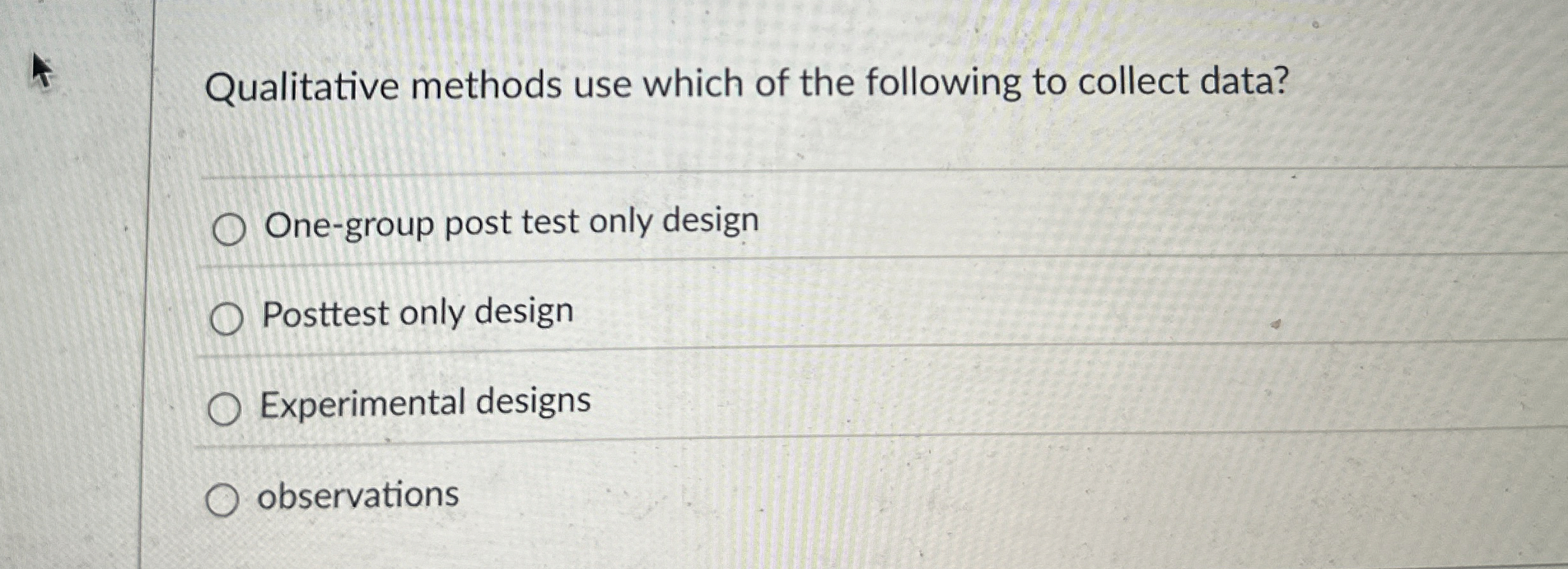 Qualitative methods use which of the following to | Chegg.com