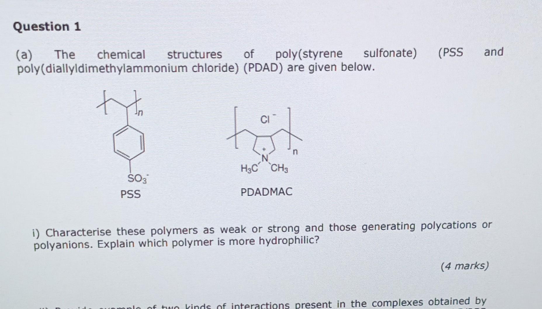 (a) The chemical structures of poly(styrene | Chegg.com