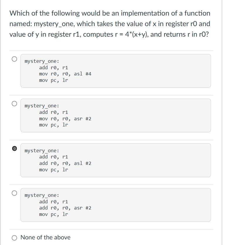 Solved Which of the following would be an implementation of | Chegg.com
