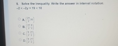 Solved Solve the inequality. Write the answer in interval | Chegg.com
