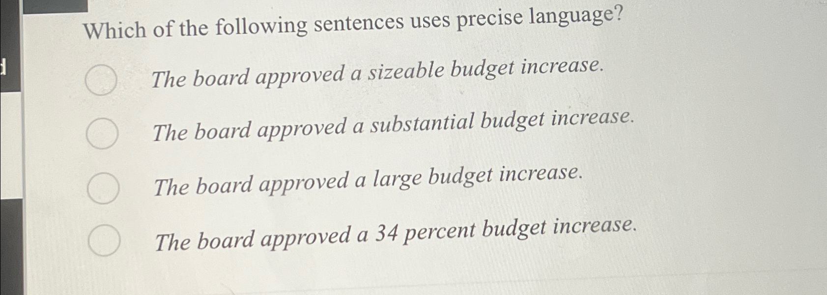 Solved Which of the following sentences uses precise | Chegg.com