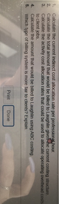 Solved 1. Calculate the current indirect cost allocation | Chegg.com