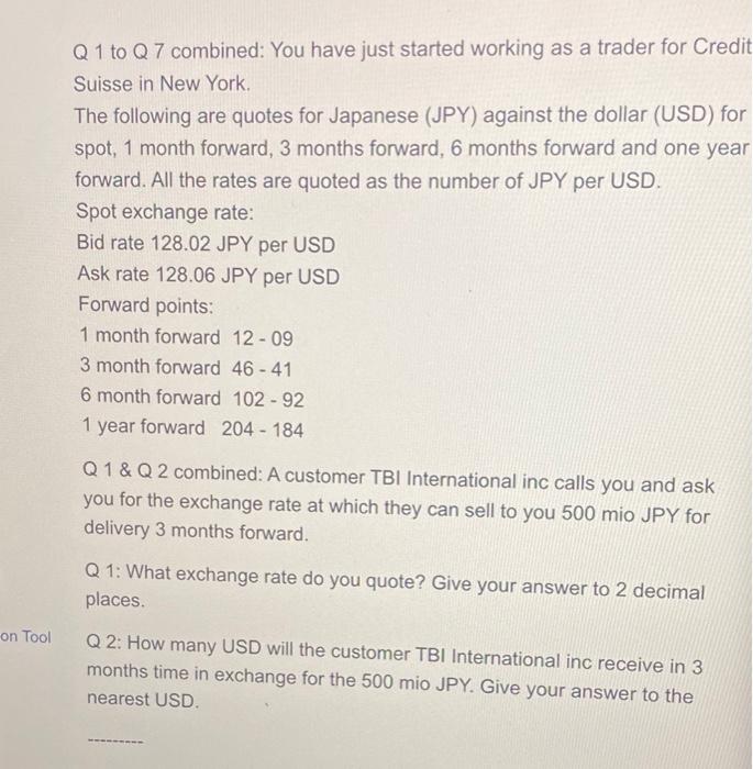 Solved Q 1 to Q7 combined: You have just started working as | Chegg.com