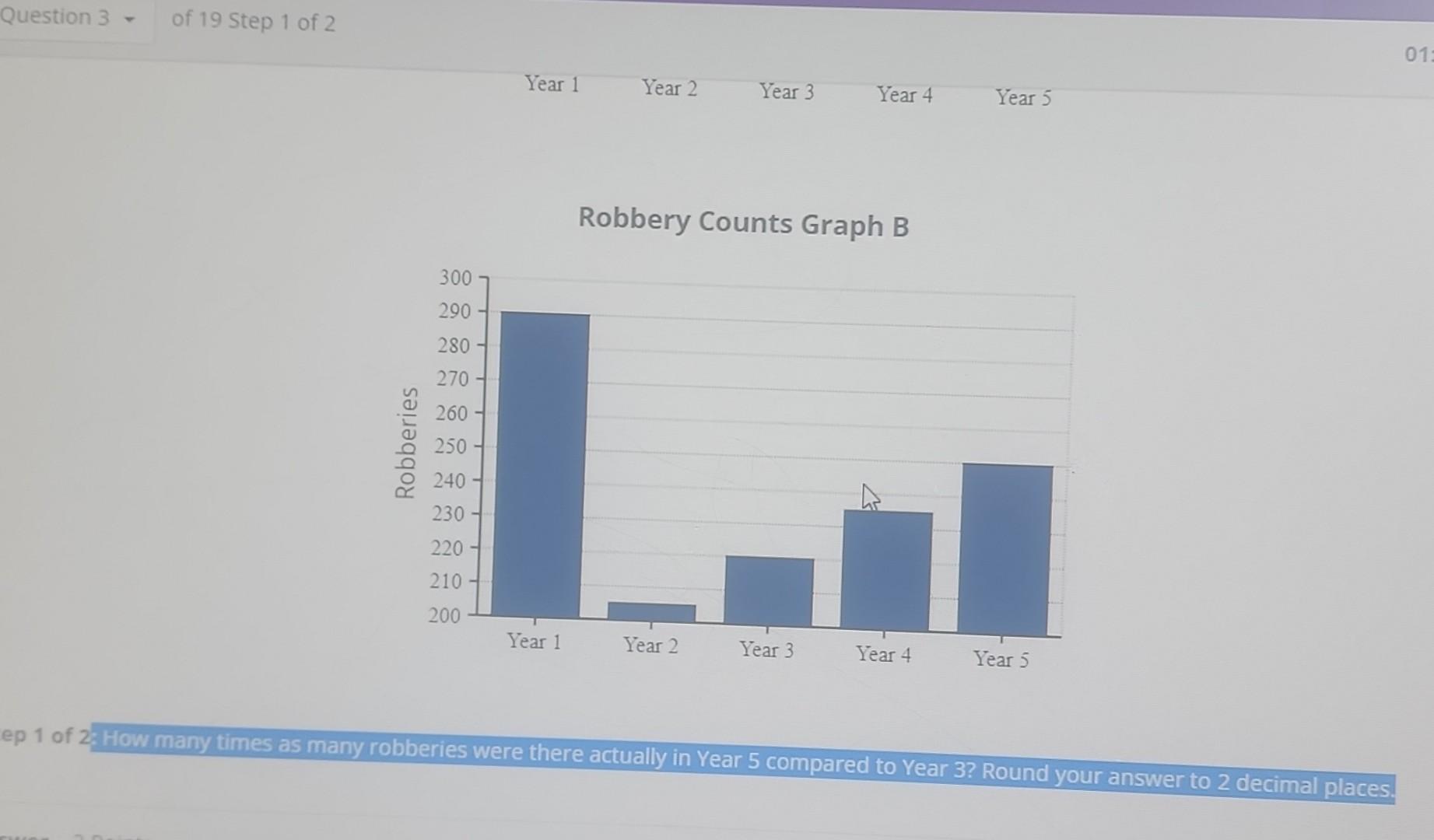 Solved The number of robberies in a city is depicted in two | Chegg.com