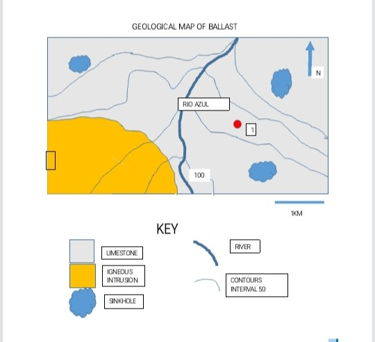 Solved Above is the only geological map available for the | Chegg.com