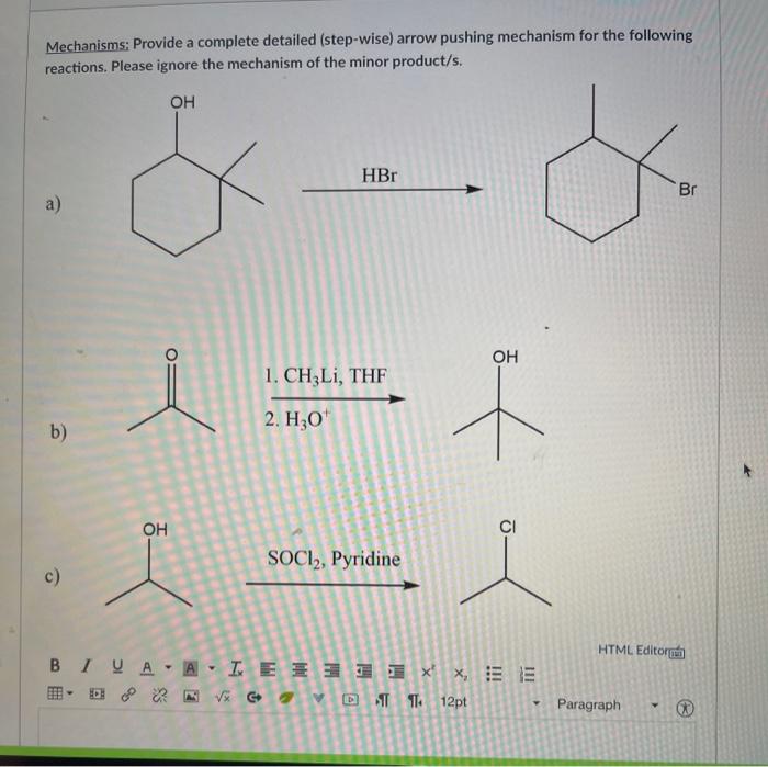 Solved Mechanisms: Provide a complete detailed (step-wise) | Chegg.com