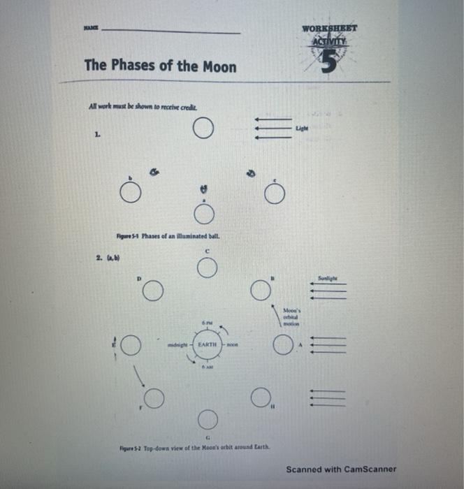 Solved MAGE WORKSHEET ACTIVITY The Phases of the Moon All | Chegg.com