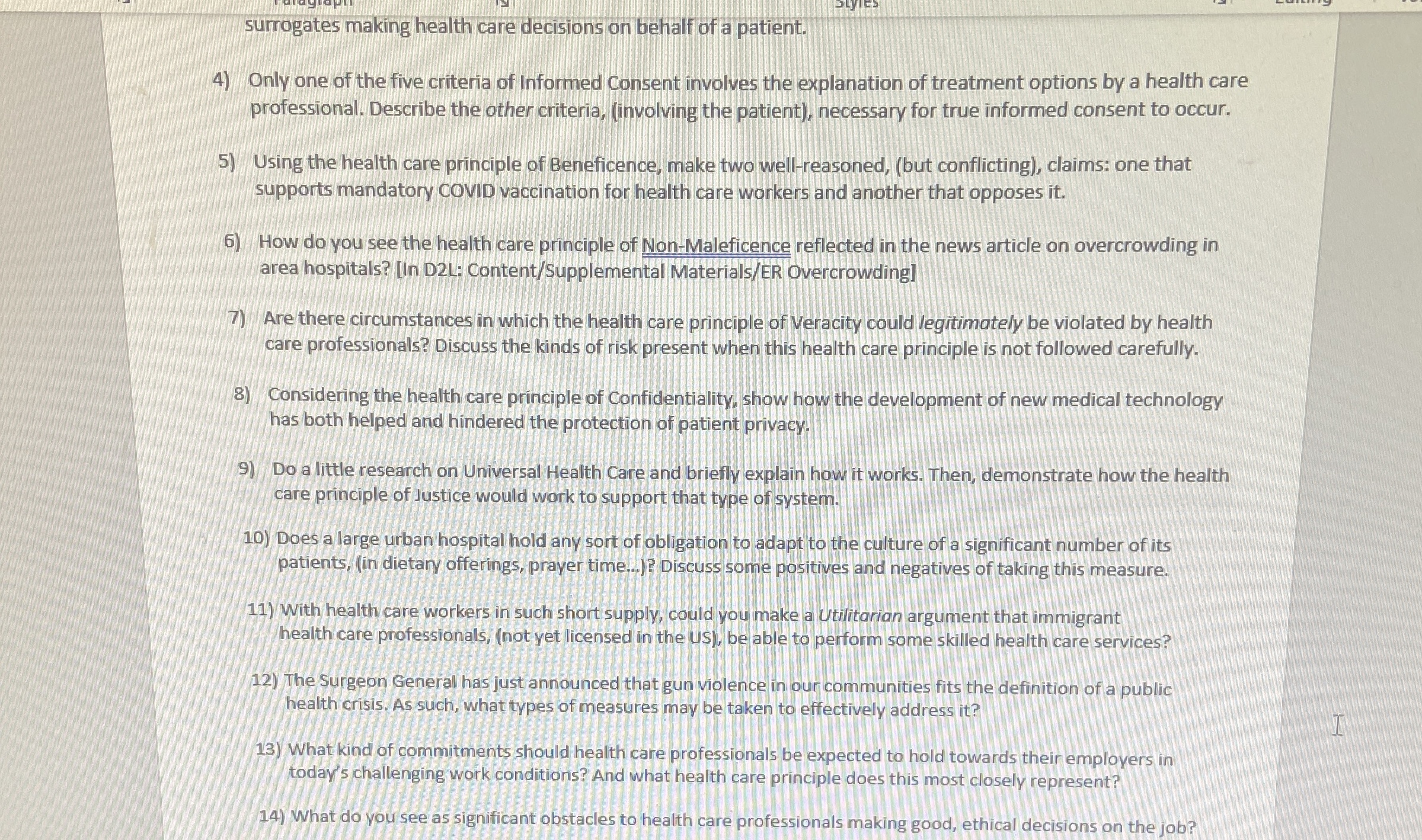 Solved surrogates making health care decisions on behalf of | Chegg.com