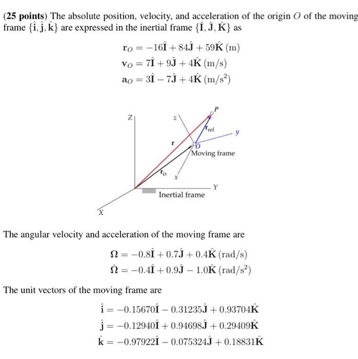 Solved (25 points) The absolute position, velocity, and | Chegg.com