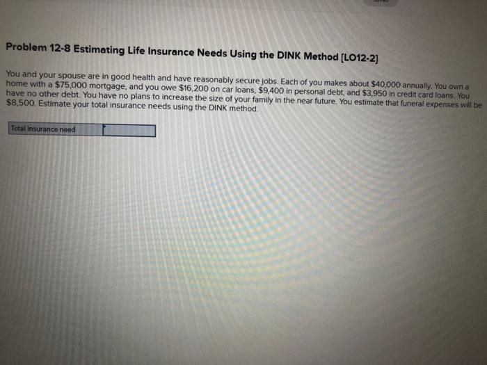 Solved Problem 12−1 Calculating Life Expectancy [LO12-1] | Chegg.com