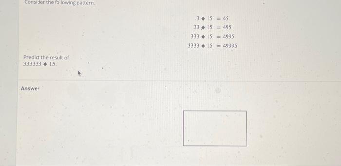Solved Consider the following pattern. | Chegg.com