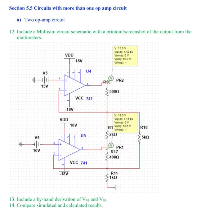 Solved Section 5.5 Circuits with more than one op amp | Chegg.com