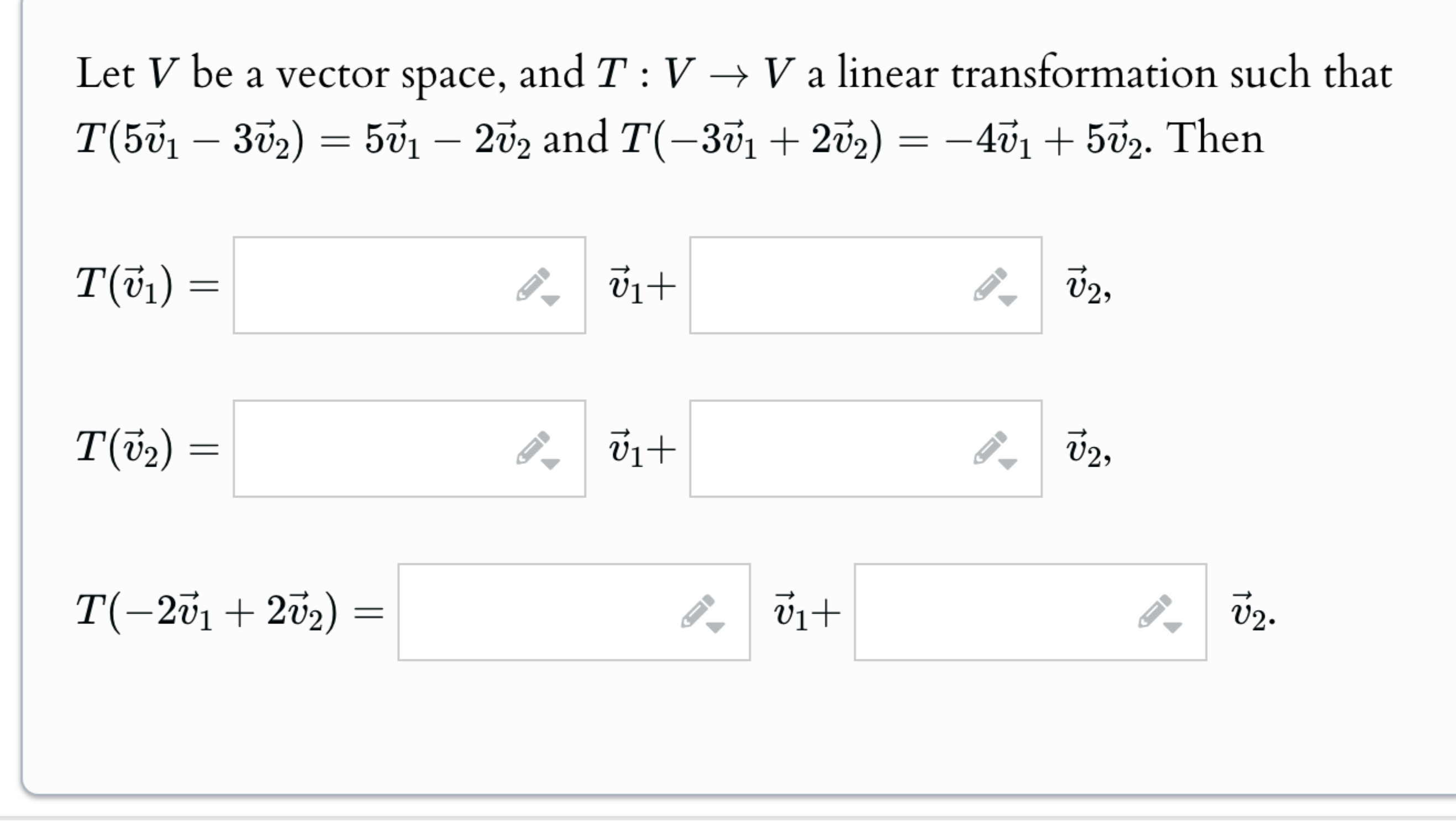 Solved Let V ﻿be a vector space, and T:V→V ﻿a linear | Chegg.com