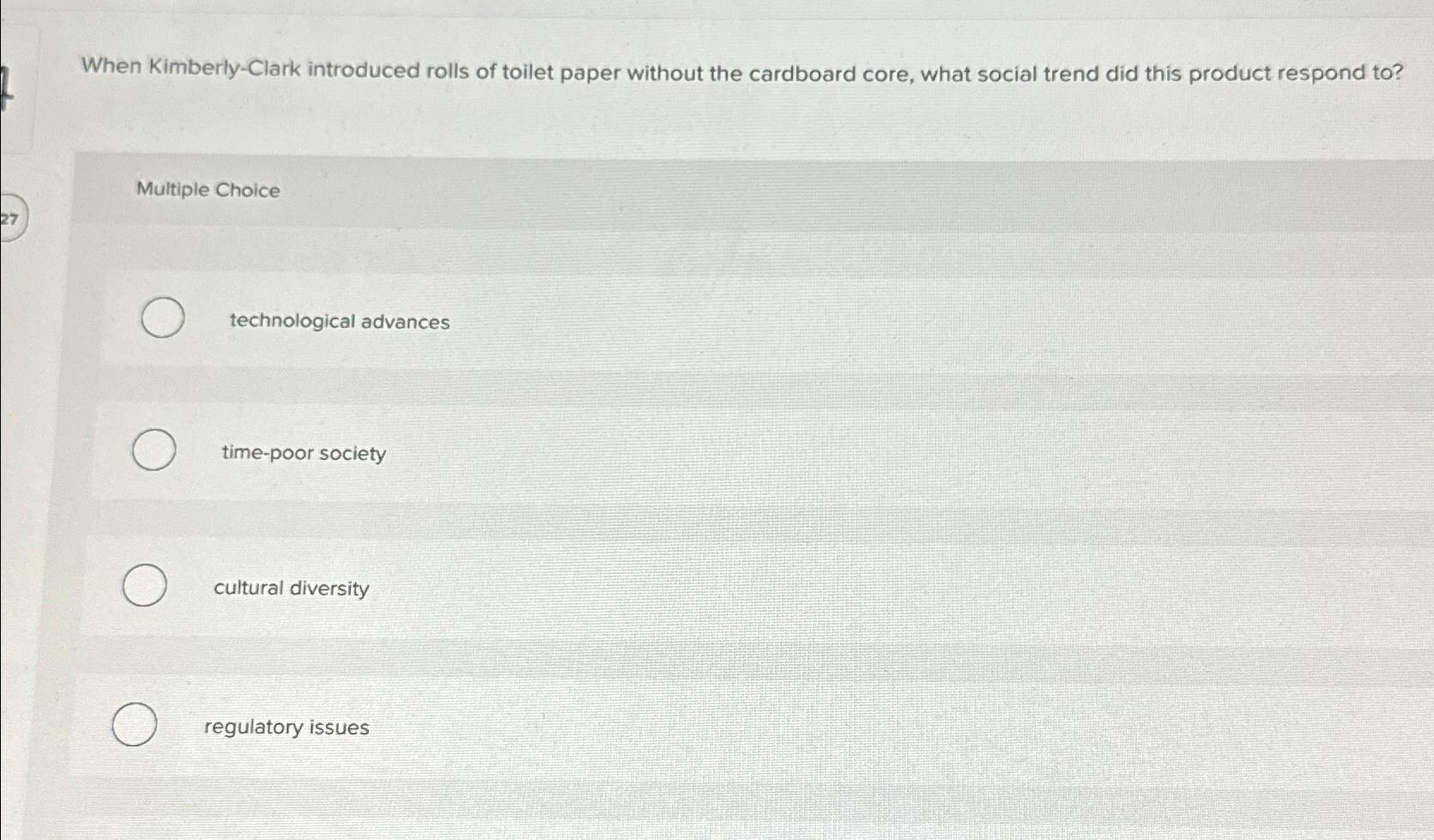 Solved When Kimberly-Clark introduced rolls of toilet paper | Chegg.com