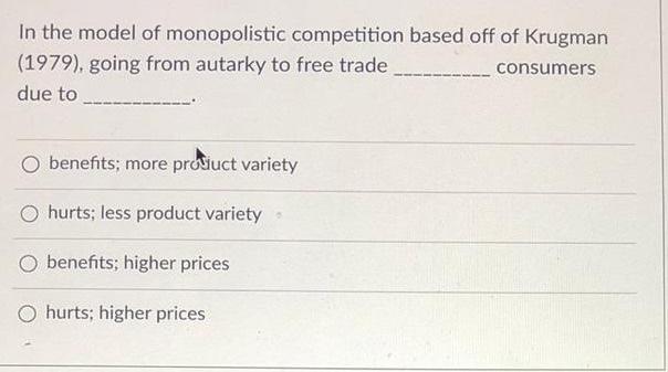 Solved In the model of monopolistic competition based off of | Chegg.com
