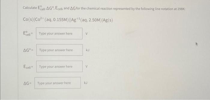 Solved Calculate \\( E_{\\text {cell }}^{\\circ} \\Delta | Chegg.com