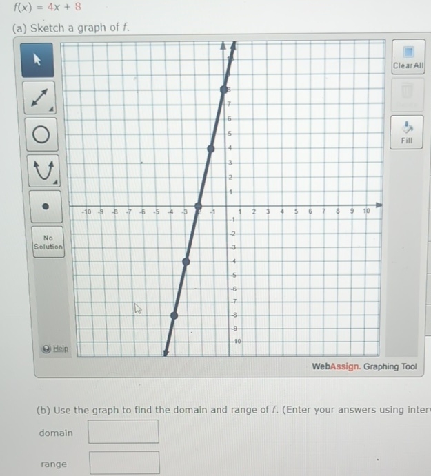 Solved f(x)=4x+8(a) ﻿Sketch a graph of f.(b) ﻿Use the graph | Chegg.com