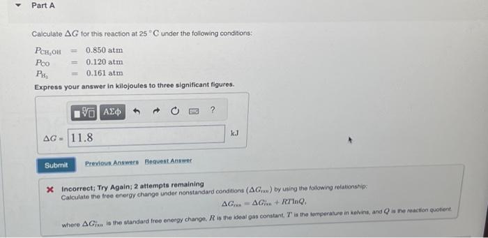 Solved MISSED THIS? Watch IWE: Calculating Change in Free | Chegg.com