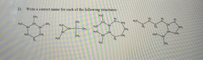 Solved 21. Write a correct name for each of the following | Chegg.com