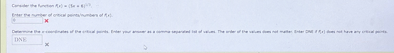 Solved Consider the function f(x)=(5x+6)13.Enter the number | Chegg.com