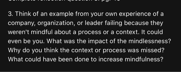Solved o 3. Think of an example from your own experience of | Chegg.com