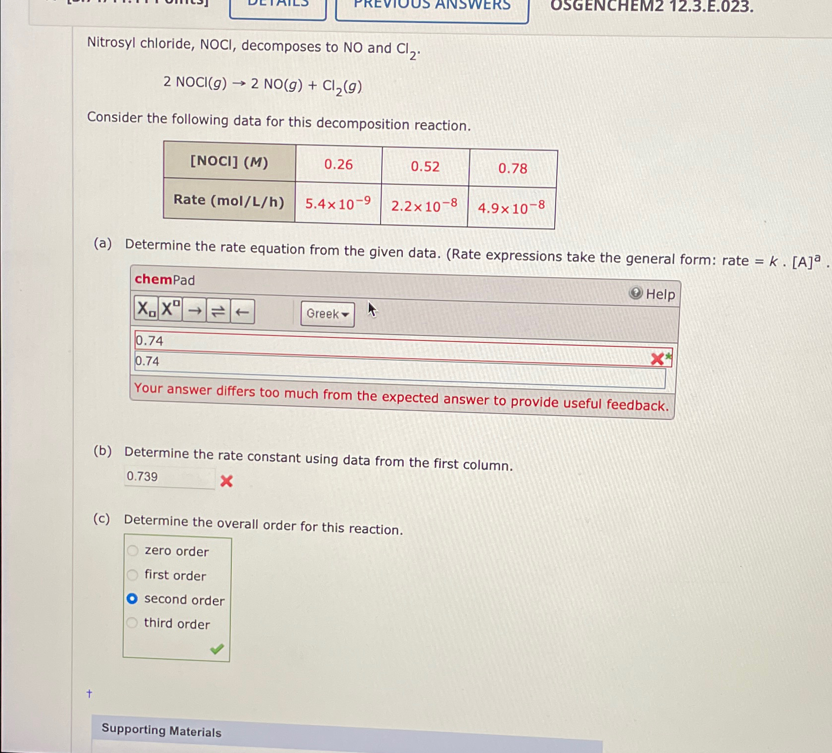 Solved Nitrosyl chloride, NOCl, decomposes to NO and | Chegg.com Solved Nitrosyl chloride, NOCl, decomposes to NO and | Chegg.com