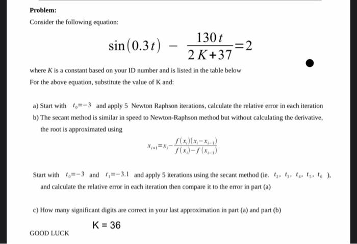 Solved Problem: Consider the following equation: | Chegg.com