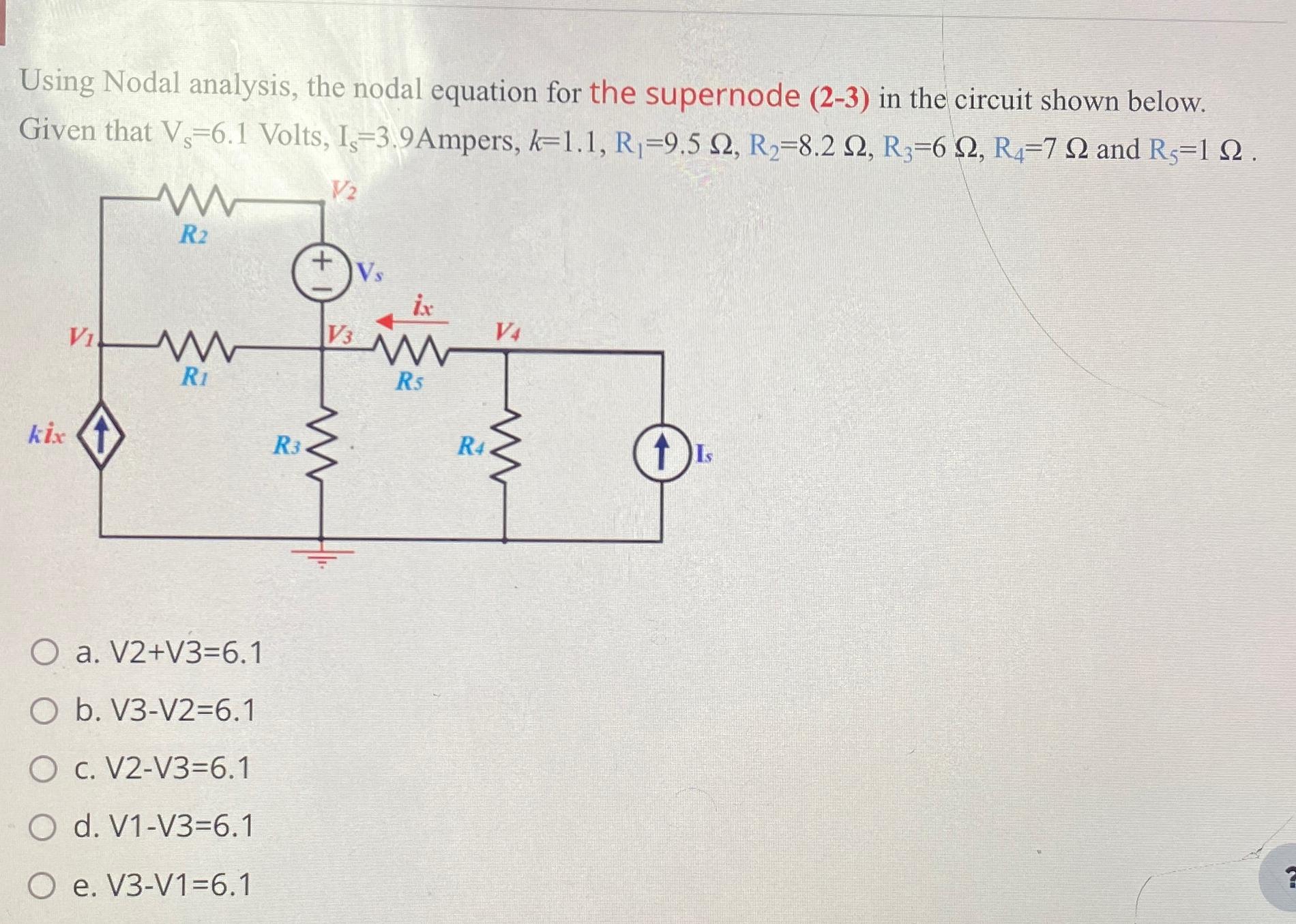 Solved Using Nodal analysis, the nodal equation for the | Chegg.com