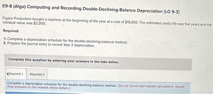 Solved E9-8 (Algo) Computing and Recording | Chegg.com