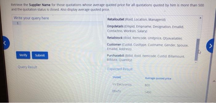 Solved Retrieve the itemcode and average of quantity | Chegg.com