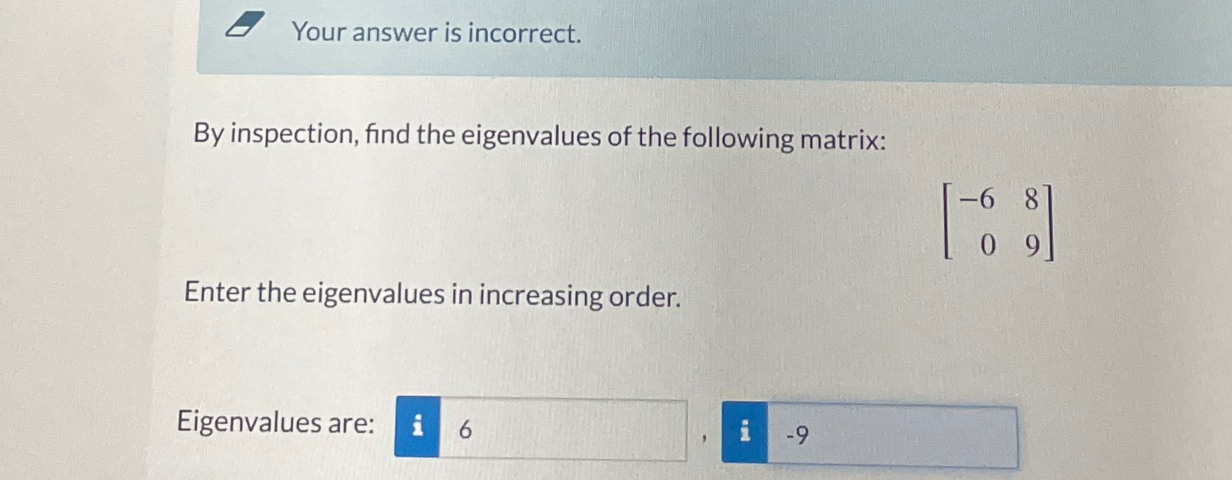 Solved Your answer is incorrect.By inspection, find the | Chegg.com
