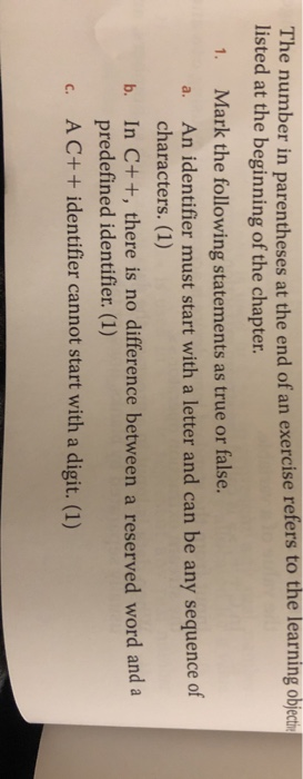 Solved The number in parentheses at the end of an exercise | Chegg.com