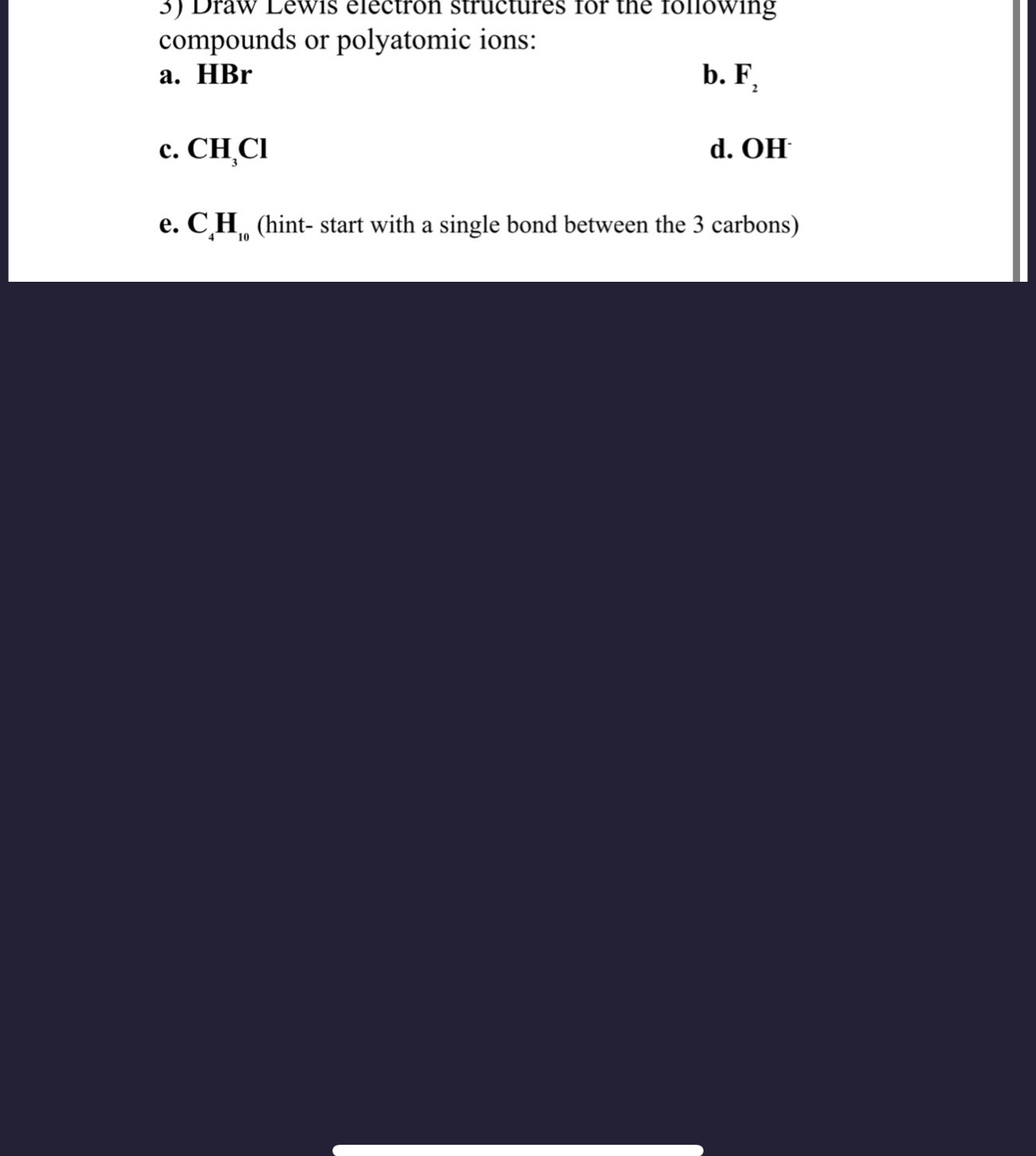Solved Draw Lewis electron structures for the following | Chegg.com