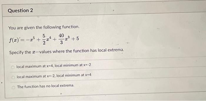 Solved You are given the following function. | Chegg.com
