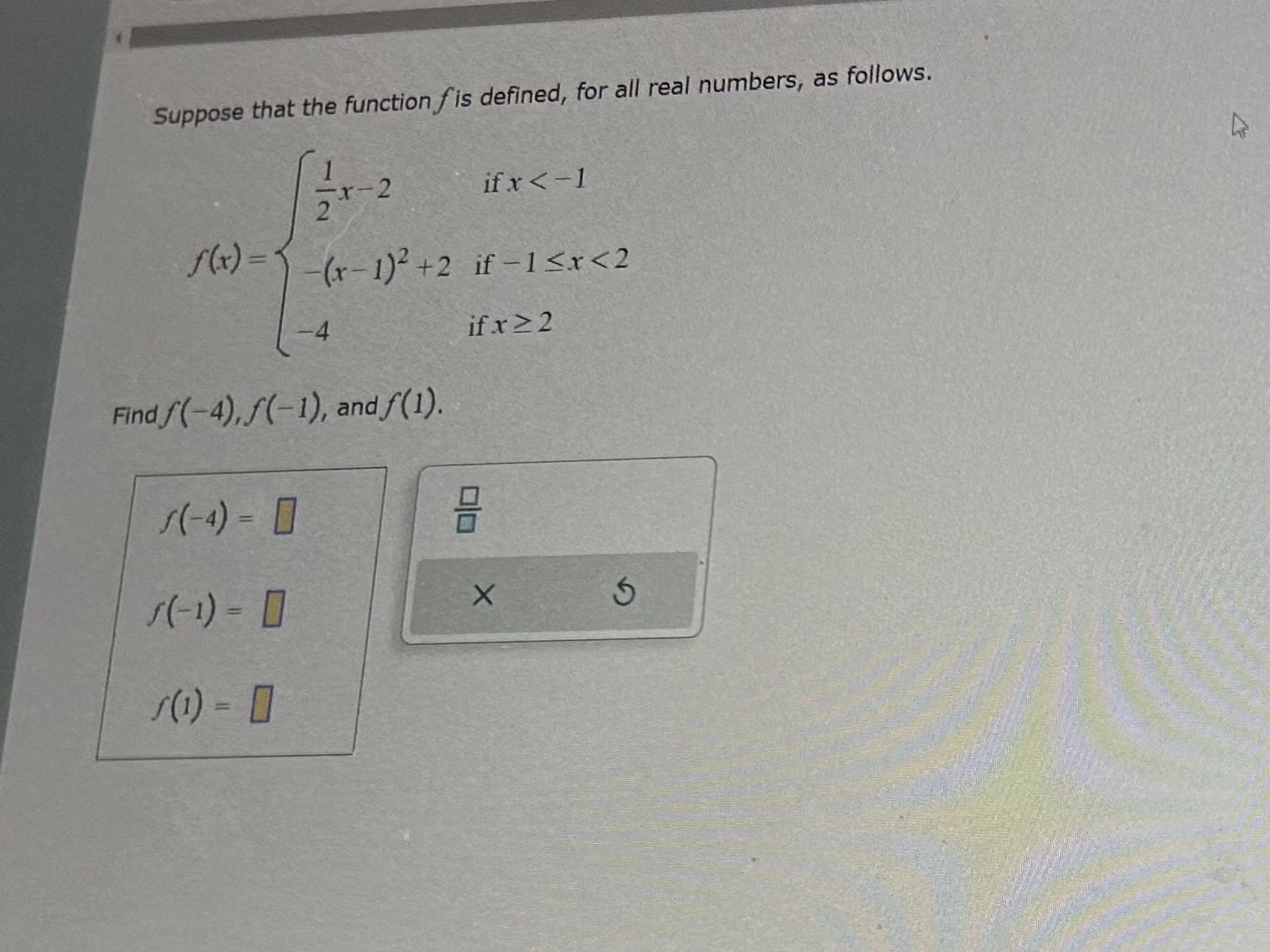 Solved Suppose that the function f ﻿is defined, for all real | Chegg.com