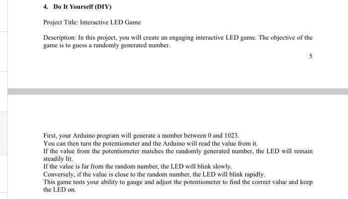 Solved 4. Do It Yourself (DIY) Project Title: Interactive | Chegg.com