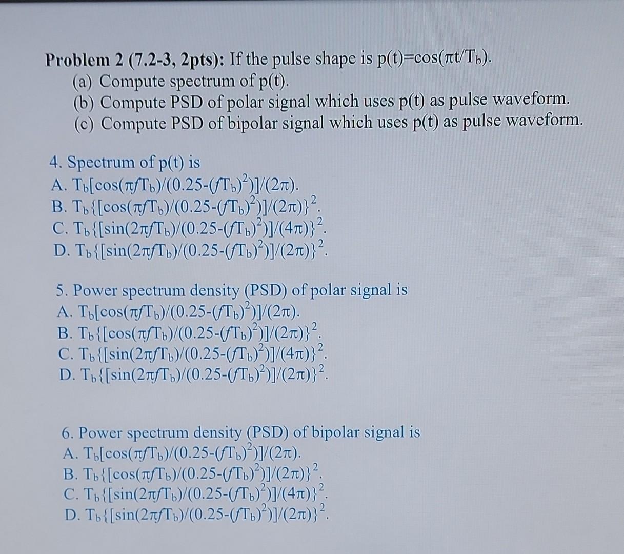 Solved This question relates to Signals and Systems. Each | Chegg.com
