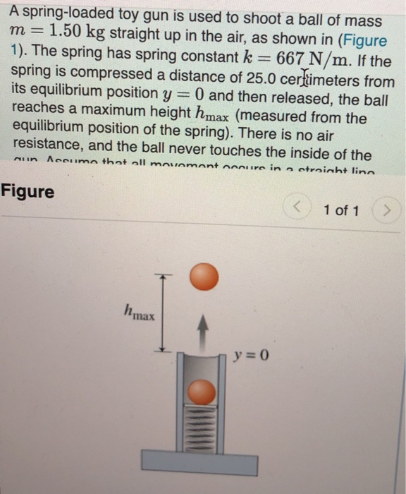 Solved A spring-loaded toy gun is used to shoot a ball of | Chegg.com