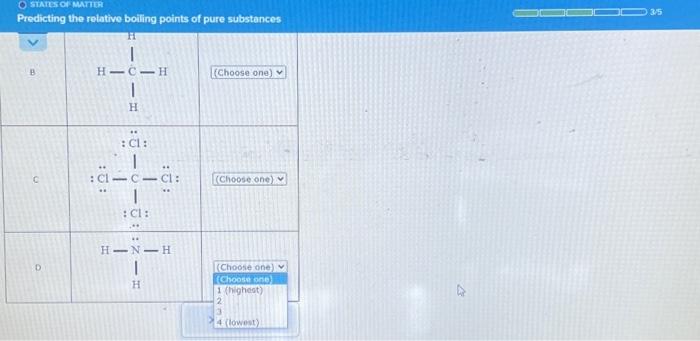 Solved the elements or compounds in the table below in | Chegg.com