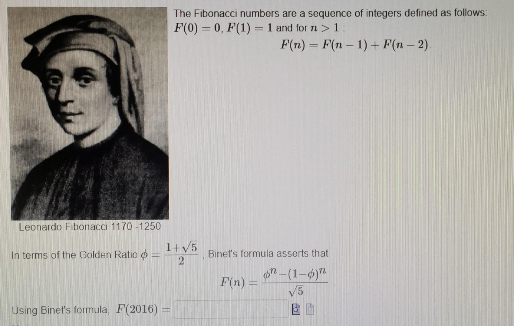 Solved The Fibonacci numbers are a sequence of integers | Chegg.com