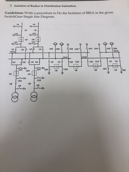 5. Isolation of Busbar in Distribution Substation. | Chegg.com