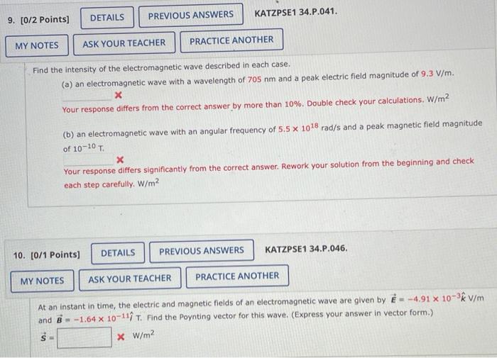 Solved DETAILS 9. [0/2 points) PREVIOUS ANSWERS KATZPSE1 | Chegg.com