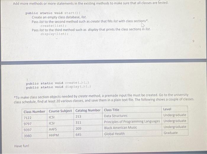 Solved help me on this project using java... create two | Chegg.com