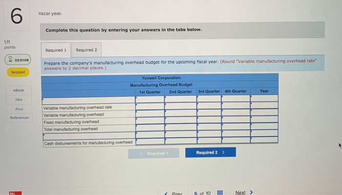 Solved 6 Exercise 8-5 (Static) Manufacturing Overhead Budget | Chegg.com Solved 6 Exercise 8-5 (Static) Manufacturing Overhead Budget | Chegg.com