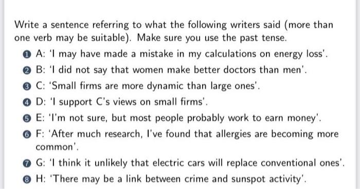 Write a sentence referring to what the following | Chegg.com