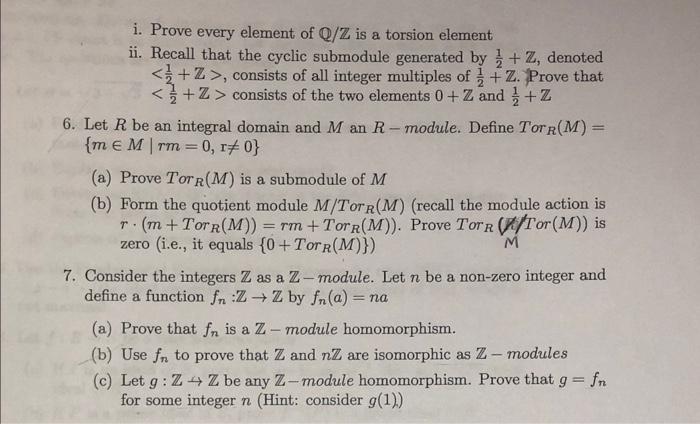Solved College Abstract Algebra 2: Please answer all and | Chegg.com